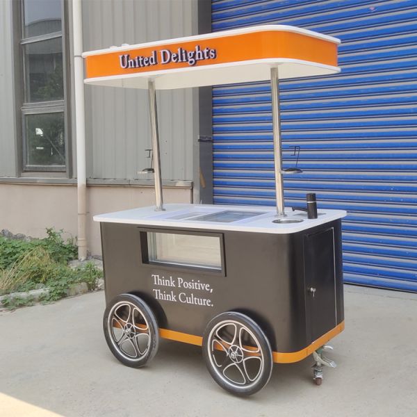 Quality Gelato Ice Cream Push Cart /freezer vending machine /display freezer for sale