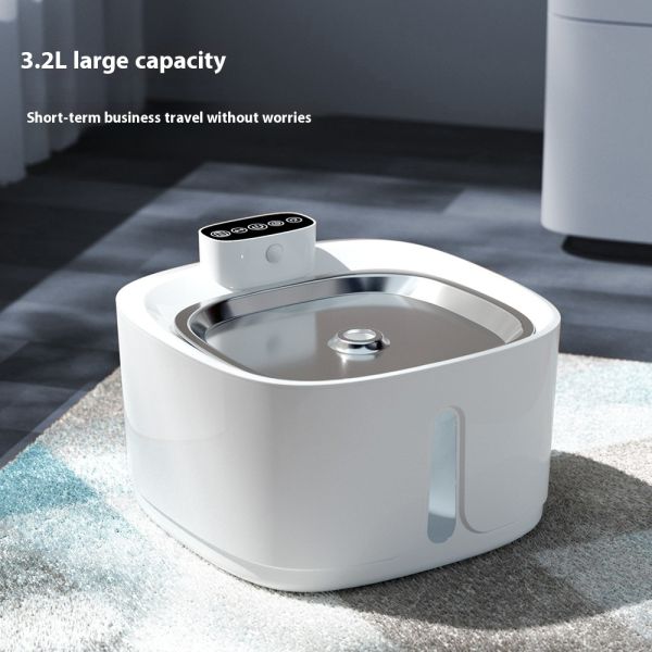 Quality Smart Eco-Friendly Automatic Wireless Cat Dog Drinking Bowl Feeder Stainless Steel Pet Water Dispenser Silent Filter Charging for sale
