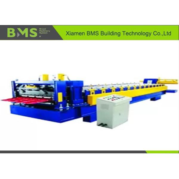 Quality 0.5-0.8mm Metal Glazed Roof Tile Making Machine , Roof Tile Roll Forming Machine for sale