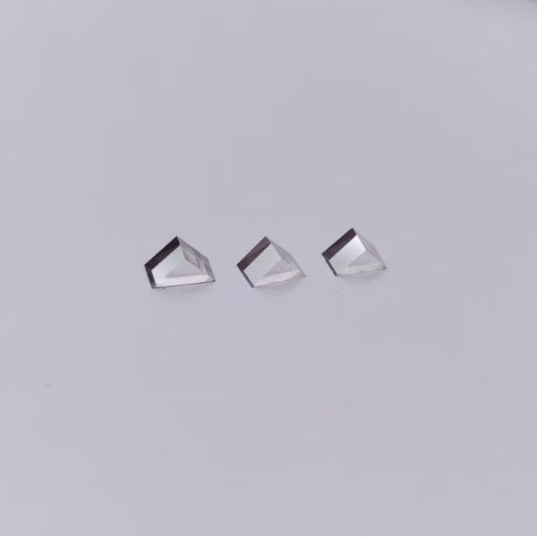 Quality Triangle Prism Optical CVD Diamond 6-Side Polished High Transparency Loose Mono for sale