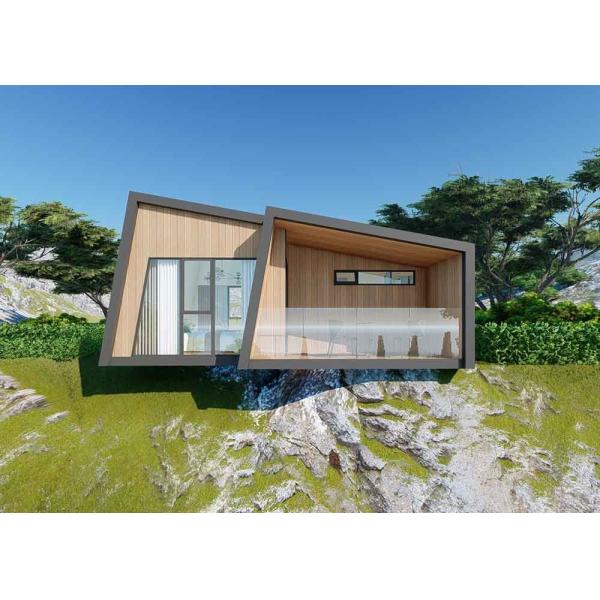 Quality Gray Wood Luxury Prefab House Kits / Duplex Modular Homes With Bathroom for sale