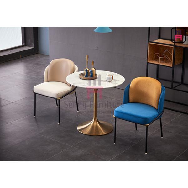 Quality Brushed Golden Tulip Base Marble Coffee Table Trumpet Base Table for sale