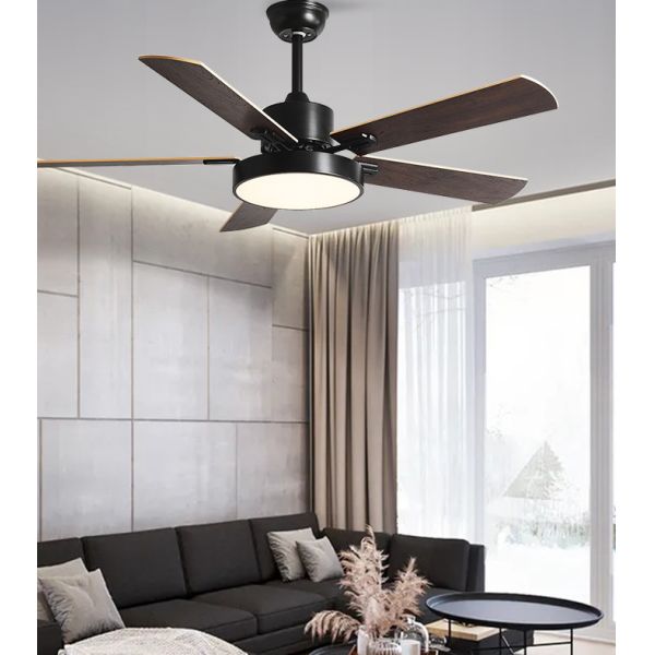 Quality 52 Inch Ceiling Fan With Light Modern LED Ceiling Fan 5 ABS Blades for sale