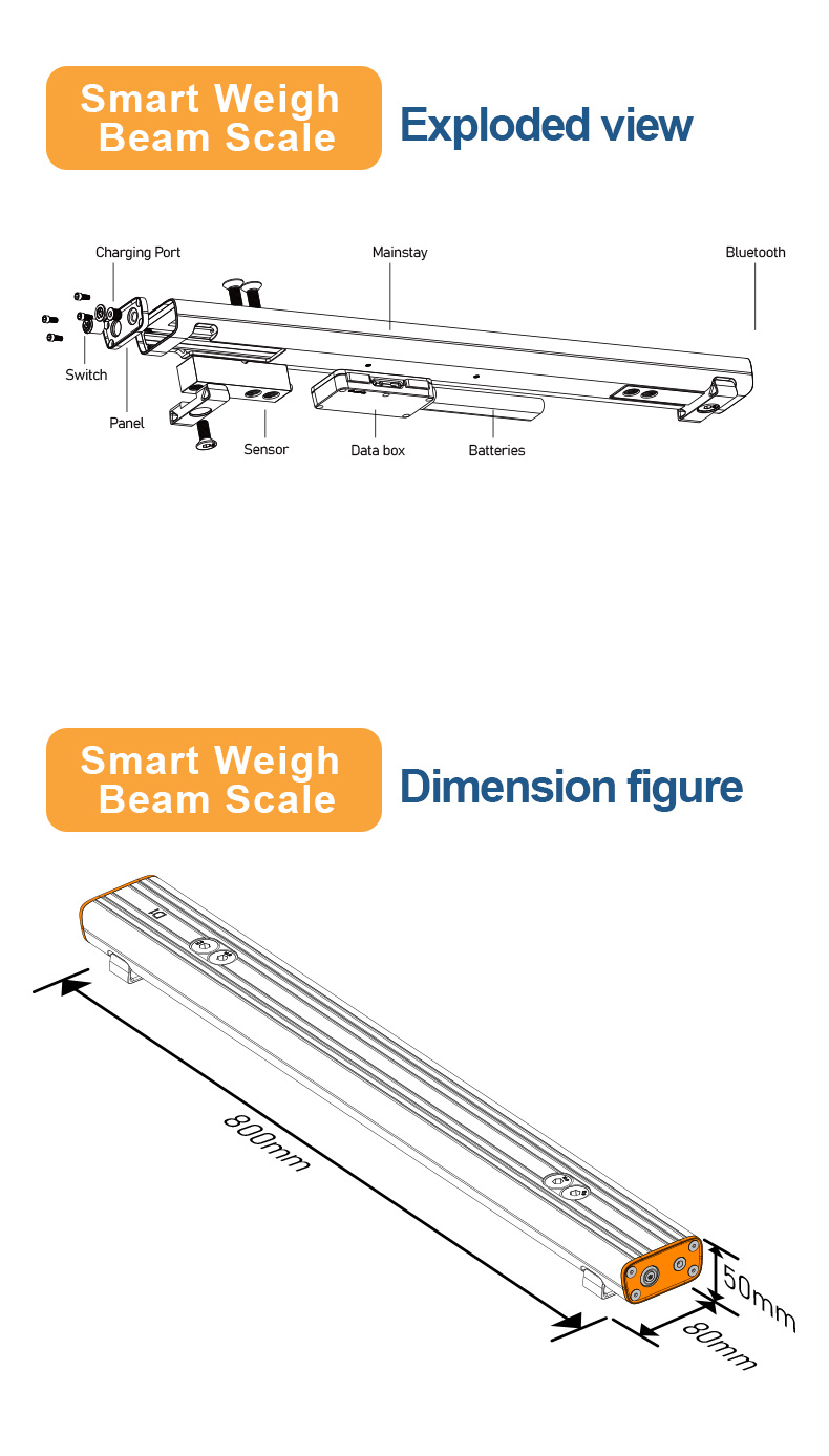 Weighing Bar Bluetooth Record with 1500kg Capacity