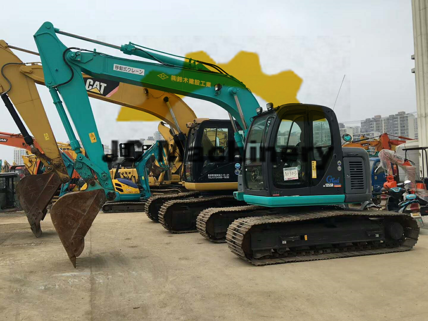SK135SR Zero Tail Used Kobelco Excavator / Used Track Excavators With Mitsubishi from China Factory