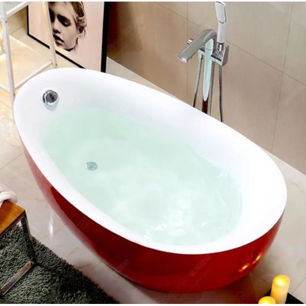 Quality Customization Oval Stand Alone Bathtub Egg Shaped Freestanding Bath Space Saving for sale