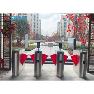 Quality Access Control Flap Barrier Gate Face Recognition Barcode Scanner Turnstile For for sale