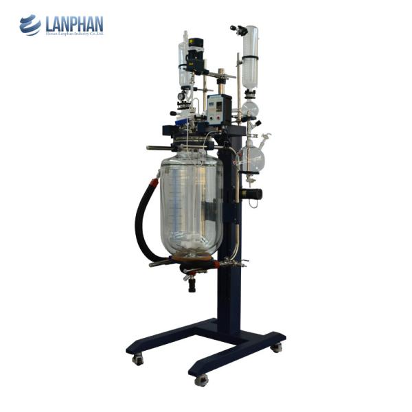 Quality Automatic Lifting Lab Glass Reactor 10L Chemical Stirring Vacuum for sale