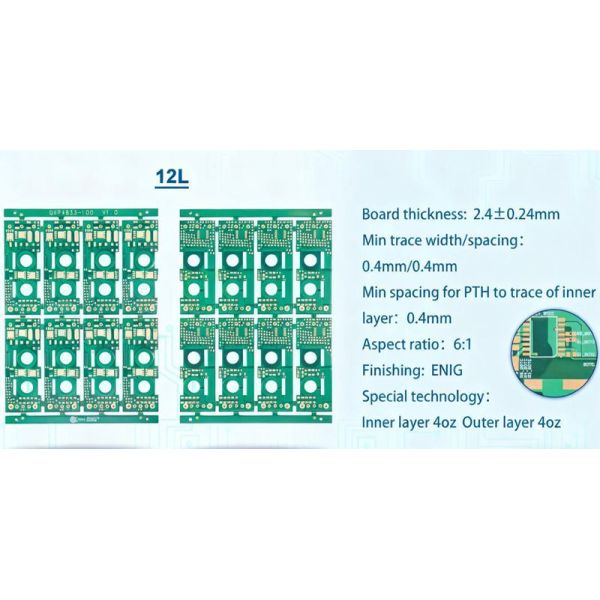 Quality 12-Layer Heavy Copper PCB High Power Multilayer PCB Manufacturing for Industrial for sale
