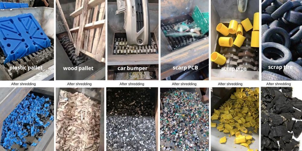 Full Automatic Thick Plastic Plate Duroplasts Two-Axis Crusher Shredder to Recycle Plastic
