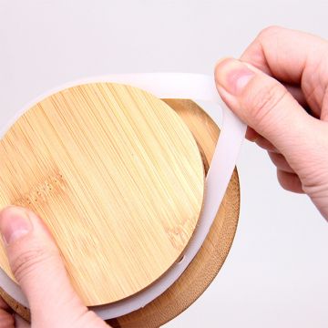 Quality Beer Can Compatible Reusable Lids Bamboo Jar Lid With Straw Hole for sale