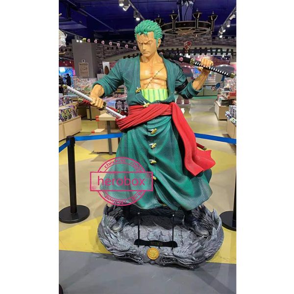Quality One Piece Luffy Statue Folk Art Style Life Size Zoro Figure Resin Sculpture for Decor for sale