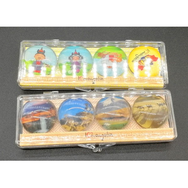 Quality Photo Print Fridge Magnet for Custom Tourist Souvenir Gift Crystal Glass Dome Refrigerator Magnet Plastic Box Packaging Various Size for sale