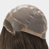 Quality Natural Hairline Ladies Wigs Lace Virgin Human Hair Wigs Medium Brown for sale