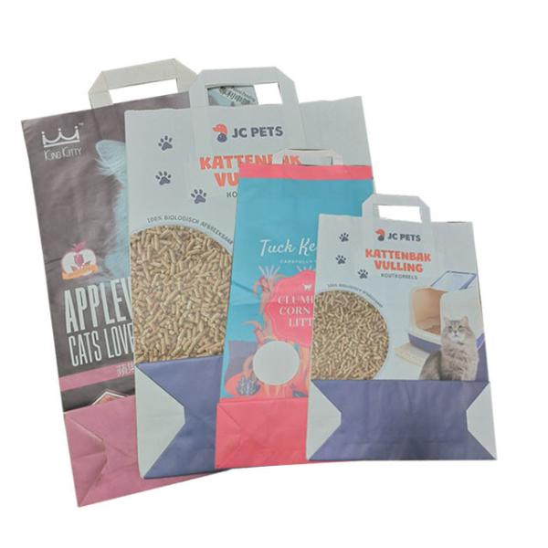Quality Open Mouth Kraft Paper Bags For Cat Litter Packaging for sale