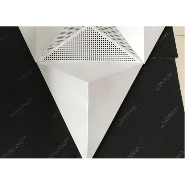 Quality Sound Absorption Coefficient Ceiling Clouds / Perforated Metal Ceiling Tiles for sale