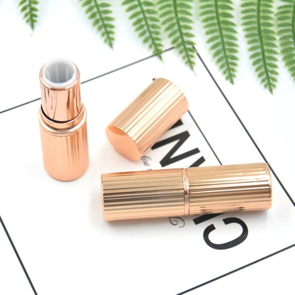 Quality SGS Screen Printing Round Gold Empty Lipstick Tubes Bulk 4g for sale