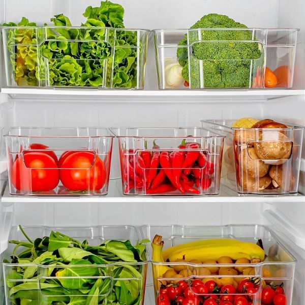 Quality Food Storage Package Square Plastic Kitchen Container for Fridge Drawer for sale