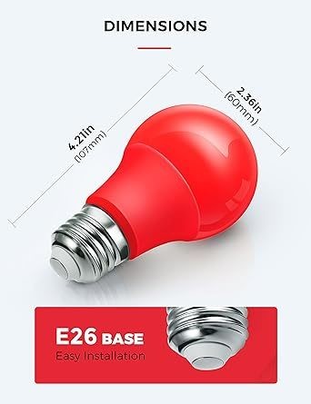 Quality E26 Red LED Bulb A19 9W for Valentine's Day Indoor Porch Thanksgiving Year for sale