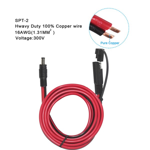 Quality SAE to DC 5521 Solar Power Cable 10ft Quick Release Disconnect for sale
