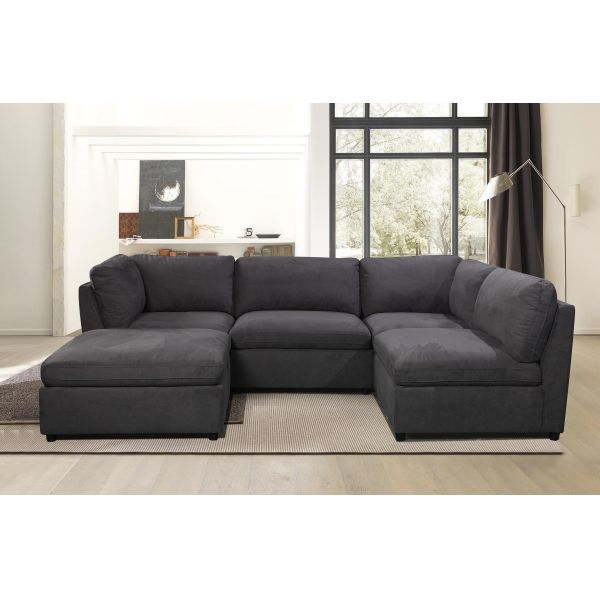 Quality Breathable Corner Modular Sofa , Anti Fading U Shaped Modular Sectional for sale