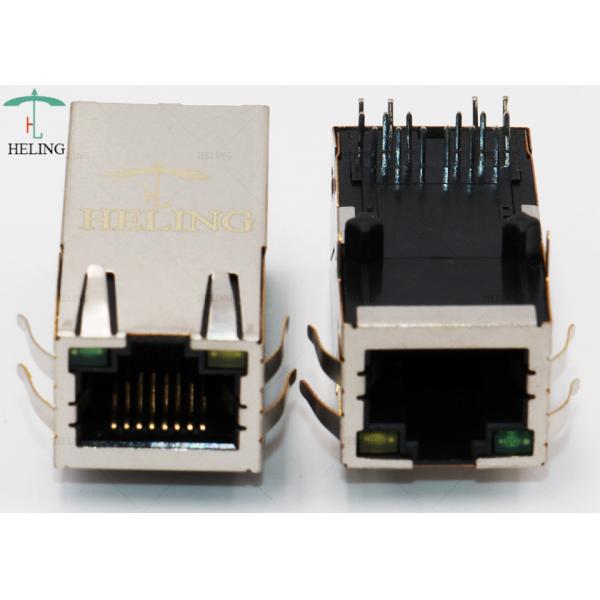 Quality Built - In LED Integrated Magnetics RJ45 2.5 G / 5 G Base - T PCB Jack Connector for sale