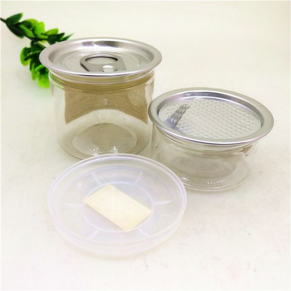 Quality FDA Clear Plastic Cylinder , 50ml Dried Cans Aluminum Peel Off Food Jar for sale