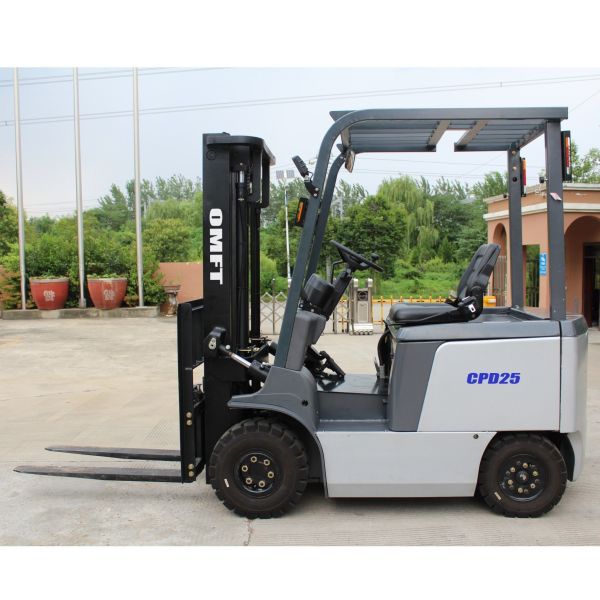Quality 2500kgs Capacity Electric Forklift Truck with 3m Two Stage Full Free Mast for sale