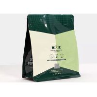 Quality Empty Coffee Flat Bottom Resealable Plastic Pouch Customized 8 Sides Seal for sale