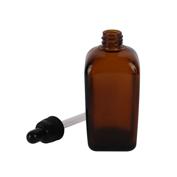 Quality Thick Square Amber Glass Dropper Bottle 5ml 10ml 15ml 20ml 30ml 50ml 100ml for sale