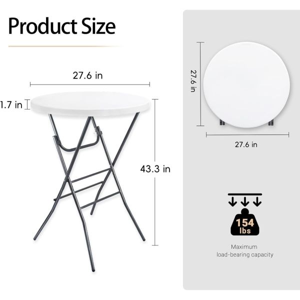Quality Indoor Outdoor Gathering High Top Table Bar Height Folding Table for Bar for sale