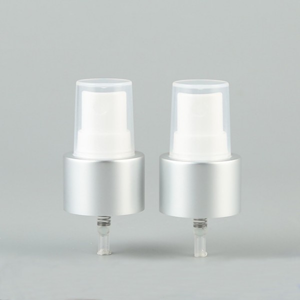Quality 24mm Matte Silver Aluminum Perfume Sprayer Cap 18/410 20/410 24/410 28/410 for sale