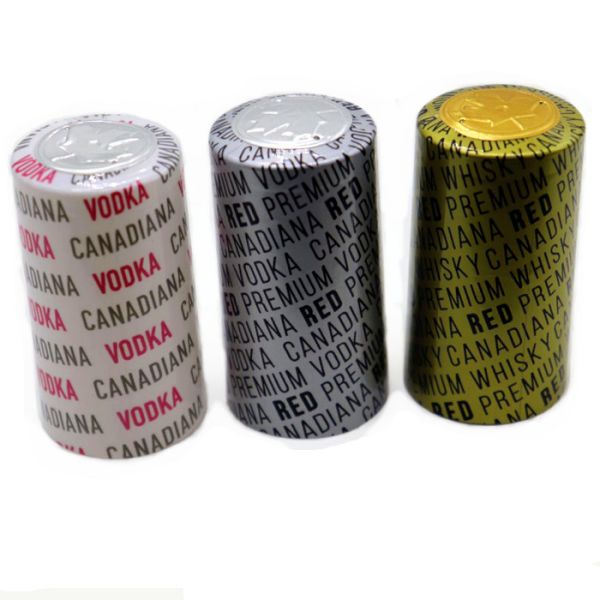 Quality 55mm Height PVC Shrink Wrap Wine Bottle Tops Caps With Easy Tear Off Tape for sale