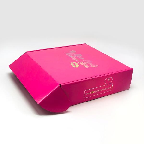 Quality Cardboard Shipping Paper Corrugated Box Rose Pink For T Shirt for sale