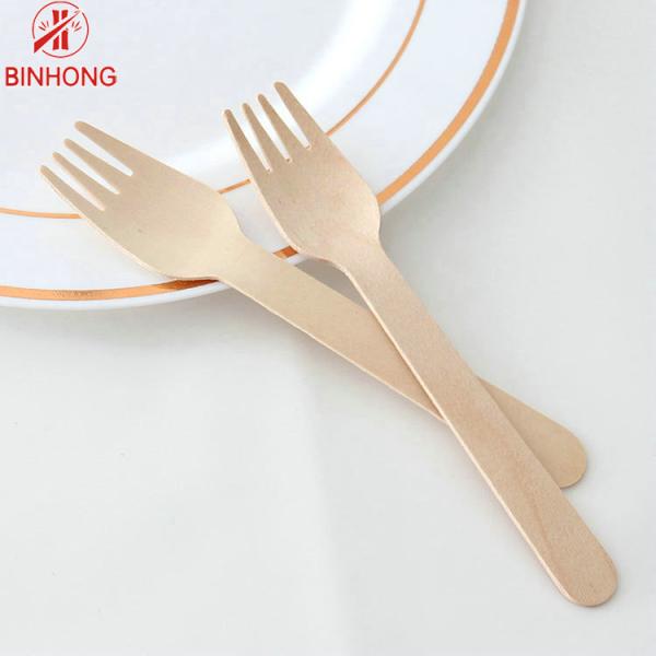 Quality Solid Birch No Plastics ISO9001 Disposable Wooden Cutlery for sale