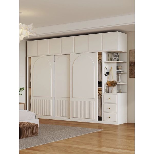 Quality Household Sliding Door Wardrobe Already Assembled Wooden Wardrobe Storage Units for sale