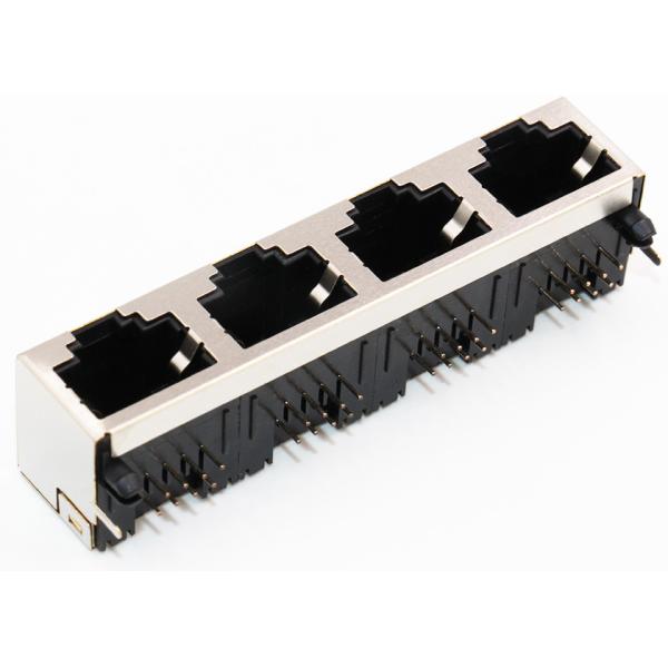 Quality 1 * N RJ45 Multiple Port Connectors , Right Angle Tab Up RJ45 Multiport for sale