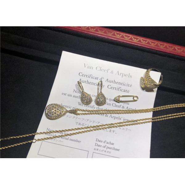 Quality Full Diamond 18K Gold Necklace / Bracelet / Earrings For Women for sale