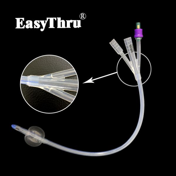 Quality 400mm Length Silicone Foley Catheter For Urine Drainage With Tiemann Open Round Tip 2 Way 3 Way Uretheral for sale