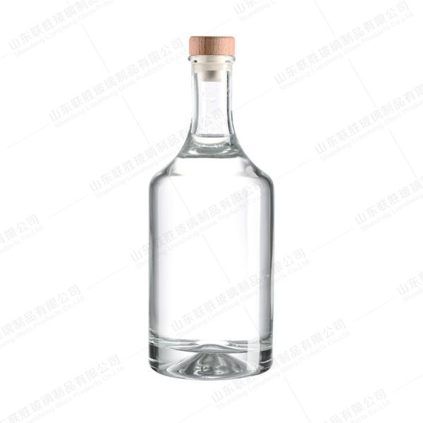 Quality 100ml 500ml 750ml Super Flint Cork Top Glass Bottles for Whiskey Gin Vodka Rum Liquor for sale
