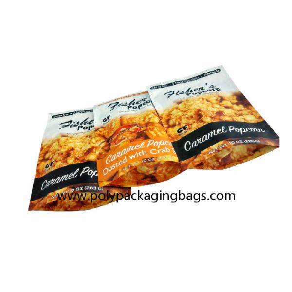Quality Stand Alone Zipper Top Aluminized Popcorn Snack Bags for sale