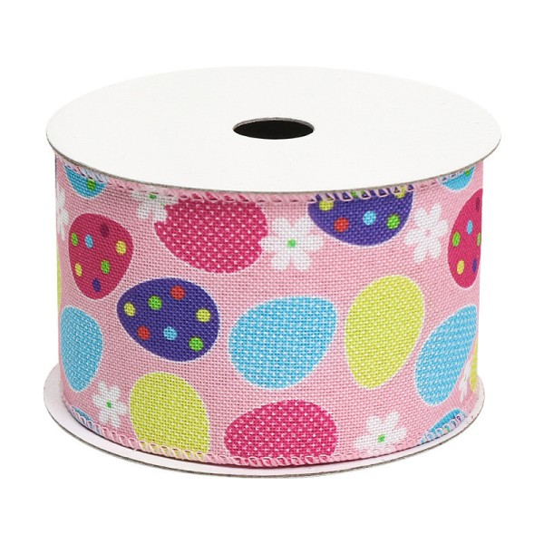 Quality Egg And Rabbit Easter Wired Ribbon 50mm 5cm Easter Bunny Ribbon for sale