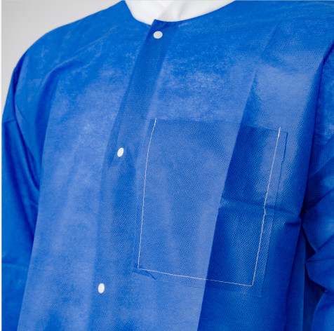 Lint Free Disposable Lab Coat , Surgical Non Woven Gown Water Resistant ...