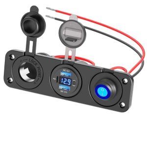Quality Double QC3.0 PD 2 Port Car Charger 54W Car Charger Adapter With On / Off Switch for sale