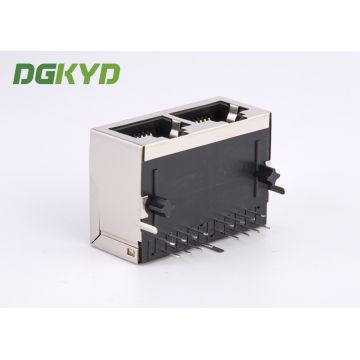 Quality 100 Megabit Dual Port RJ45 Connector With Isolation Transformer RJ45 For IP for sale
