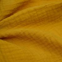 Quality Yarn Dyed 130GSM Yellow Crepe Gauze Fabric Crinkle Double Gauze Fabric for sale