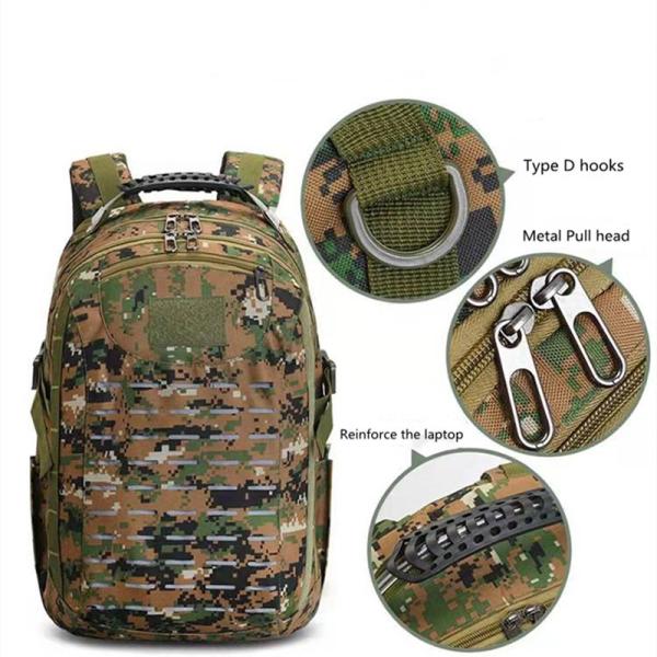 Quality Anti Theft Rechargeable USB Military Hiking Backpack 60L Camouflage for sale