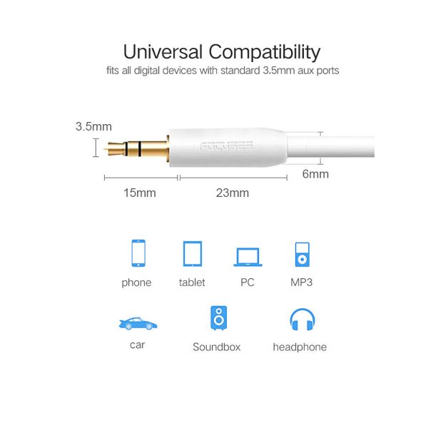 Quality Metallic Protective Stereo Aux Cable Gold Plated 3.5 Mm Audio Aux Cable for sale