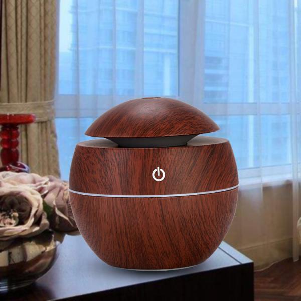 Quality Other Function Portable Mini Ultrasonic USB 130ML Wood Grain Humidifier with Led for sale
