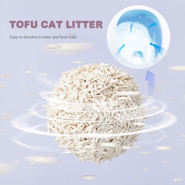 Quality Biodegradable Low Dust Fast Clumping Tofu Cat Litter Sand with Customizable for sale